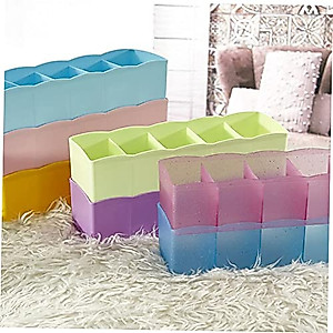 HEMOTON Square Silicone Mold Plastic Storage Box Underwear Drawer Storage Bag Household Products Panties Plastic Underwear Organizer Net Pillow Drying Mesh