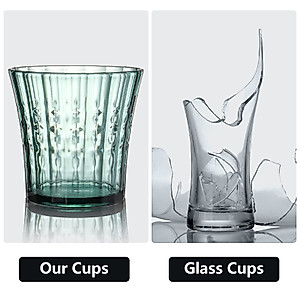 AVLA 12 Pack Plastic Water Tumblers, 10 OZ Unbreakable Acrylic Drinking Glasses, Transparent Reusable Juice Wine Cup, BPA-free Small Stackable Kids Drinkware for Home, Picnic, Party, Dishwasher Safe