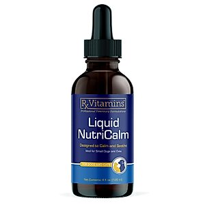 Rx Vitamins Liquid NutriCalm Cat & Dog Anxiety Relief - Dog Sleep Aid - Cat Calming Supplement - Dog Bark Control & Stress Relief - Salmon Flavor - 4 oz