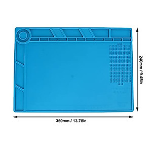 Heat Resistant Repair Pad, Improve Efficiency Prevent Slipping Thermoset Silicone Repair Mat Easy Maintenance with Screw Position for Phone Computer