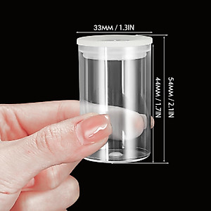JOVITEC 200 Pcs Plastic Film Canister Holder 35 mm Empty Camera Reel Containers Storage Containers Case with Lids for Small Accessories Fish Hook Film Beads (Clear)