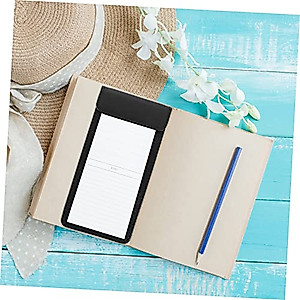 KICHOUSE Bill Folder Pocket Folders Nurse Notepad Server Notepad Letter Size Clipboards Writing Board Mini Memo Clipboard Exam Paper Clips Writing Support Plate Paper Base Pu Leather Black