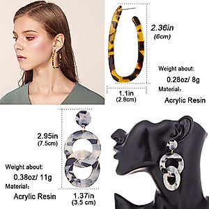 Statement Earrings for Women Acrylic Resin Multicolor Dangles Drop Earrings