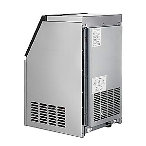 SmaketBuy Commercial Ice Maker Machine 90LBS/24H Stainless Steel Commercial Ice Maker Auto Operation 24LBS Storage 24 Cubes Freestanding Commercial Ice Cube Maker for Restaurant, Coffee Shop, Bar