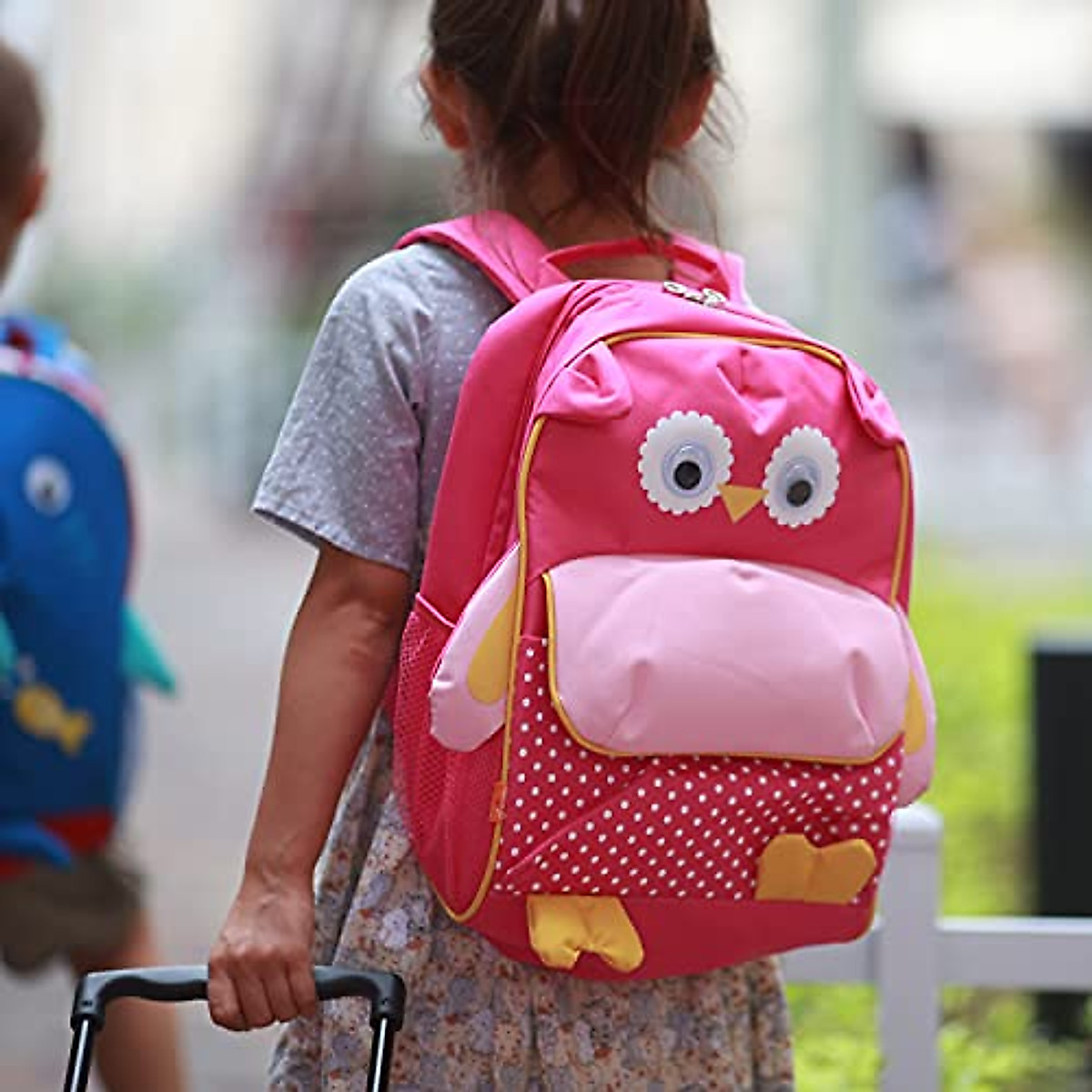 yodo Little Kids School Bag Pre-K Toddler Backpack with Name Tag and Chest Strap, Owl