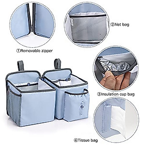 Hanging Diaper Caddy Organizer,Baby Diaper Organizer Bag Storage for Baby Essentials- Baby Diaper Stacker for Crib,D02 BLUE