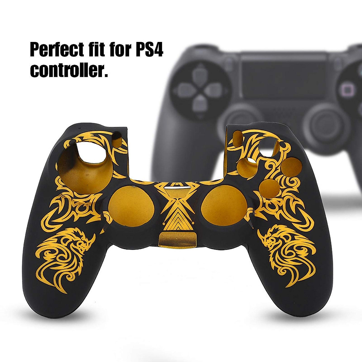 Game Controller Soft Silicone Case Skin Grip Shell Cover for 4, for PS4 (Yellow )