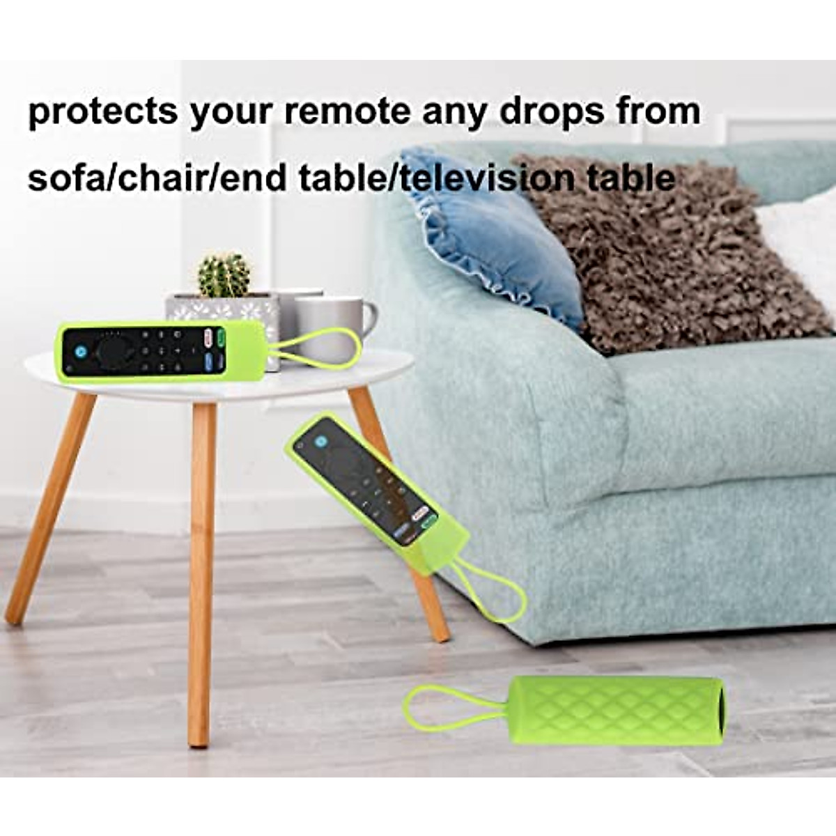 2 Pack Glow Remote Cover for Fire TV Stick 4K Max/3rd Gen/4K/(Lite/Cube 1st and 2nd Gen) Alexa Voice Remote 4K Max/3rd Gen 2021 Silicone Remote Cover Case Sleeve Skin Glow in The Dark - Green Blue