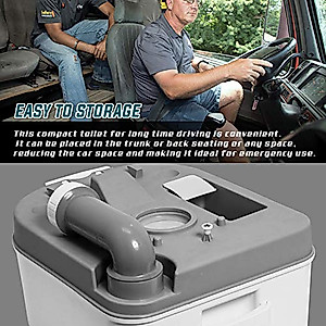 TPS Power Sports Portable Toilet Flushing Splash-Free Dumping Camping Toilet Anti-Leak Water Pump Large Capacity Waste Tank Travel Toilet Quick and Easy Setup