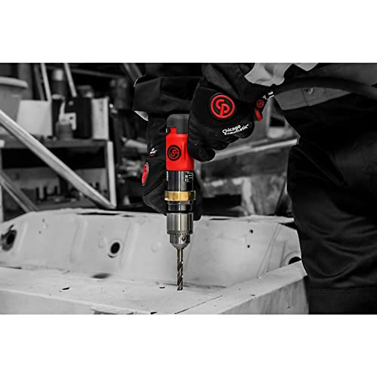 Chicago Pneumatic CP9789C - Air Power Drill, Hand Drill, Power Tools & Home Improvement, 1/2 Inch (13 mm), Keyed Chuck, Pistol Handle, 0.47 HP / 350 W, Stall Torque 10.3 ft. lbf / 14 NM - 840 RPM