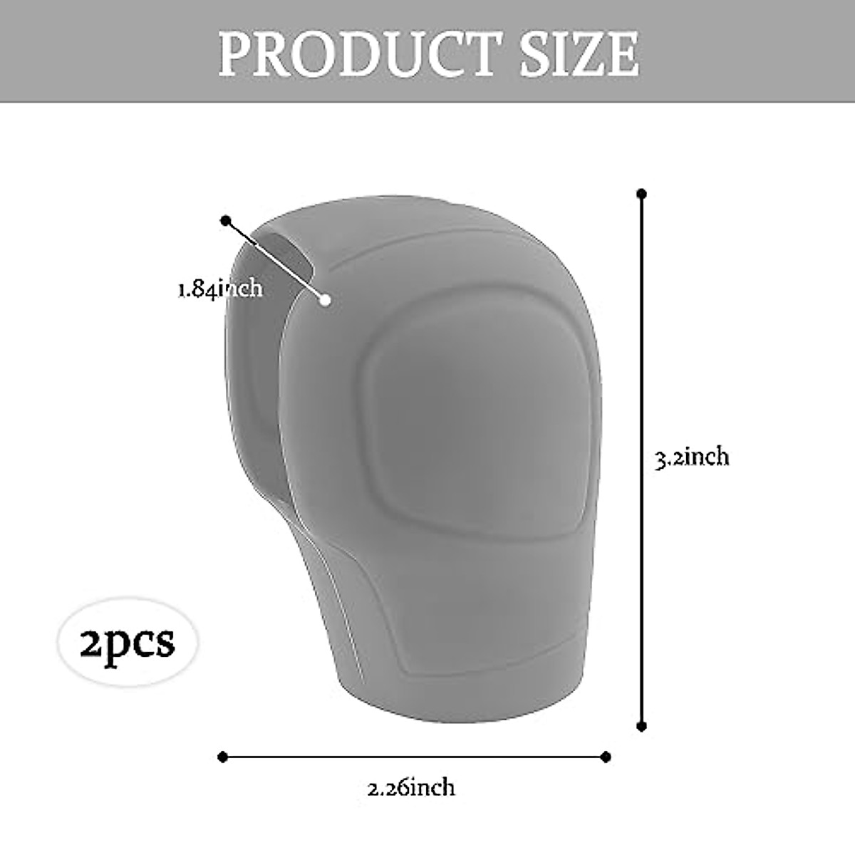 SSNNUU 2Pcs Silicone Car Gear Shift Cover,Great Anti-Slip Automatic Gear Shift Knob Stick Protector for Man&Women Car Decor,Universal Interior Car Accessories for Car SUV Truck (Gray)