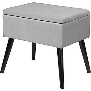 YHBM Storage Bench Chest Padded Footstool Linen Pouffe Chair Light Bed End Shoe Children Toy Box Stool Milking Stool Grey (Color : Rosa)