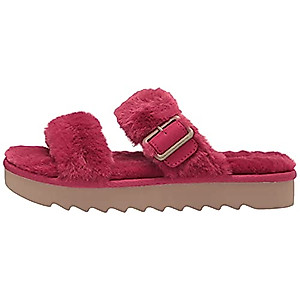 Koolaburra by UGG Women's Furr Ah Sandal, Berry Red, Size 5