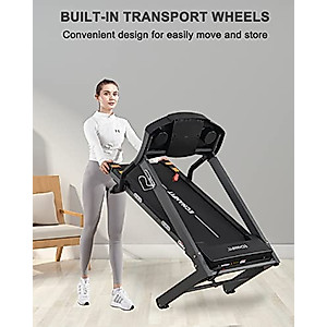 ECHANFIT Treadmill with Manual Incline and Bluetooth Speaker, 17.5" Wide Max 8.5 MPH Speed and 15 Preset Programs, 2.5 HP Folding Running Machine Treadmill for Home Gym Exercise Fitness