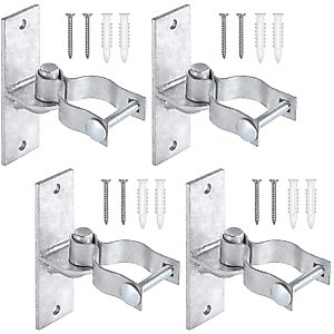 Heavy Duty Wall Mount Gate Hinge | Pipe Gate Hinge 2 Pack Chain Link Fence Gate Hinges Fence Post Chain Link Gate Hinge Pressed Steel Chain Link Fence Frame Hinge Outdoor Gate Hardware (4 Pack)