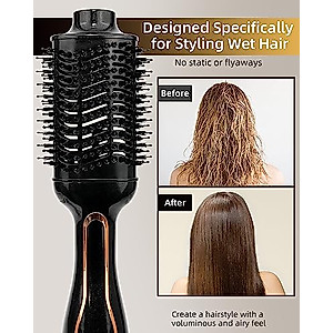 7MAGIC Blow Dryer Brush, 1200W Hair Dryer Brush Blow Dryer for Women, One Step Volumizer and Styler in One, Hot Air Brush with Ceramic Coating for Straight and Curling Hair Salon, Anti Frizz