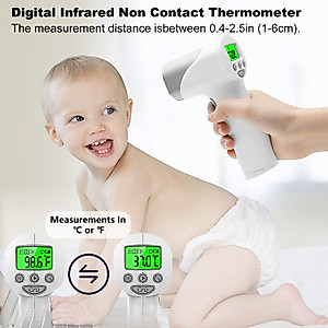 Medical Grade Heavy Duty Touchless Infrared Forehead Thermometer, for Adults & Baby Thermometer Gun, Instant Results