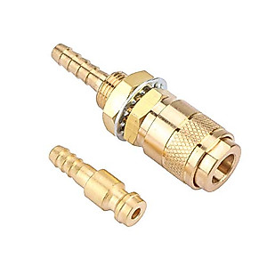 Hilitand M6 Quick Connector Set Quick Water Cooled Gas Adapter Fitting Hose for MIG TIG Welder Torch Fitting for Welding Torch (Gold)