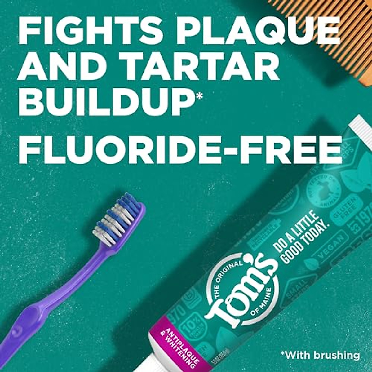 Tom's of Maine Antiplaque & Whitening Fluoride-Free Peppermint Toothpaste, 5.5 oz