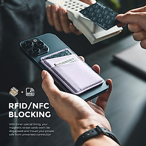 VULKIT Magnetic Phone Wallet for MagSafe- RFID Blocking - Card Holder Wallet for iPhone 15/14/13/12 Series & Phone Case with MagSafe