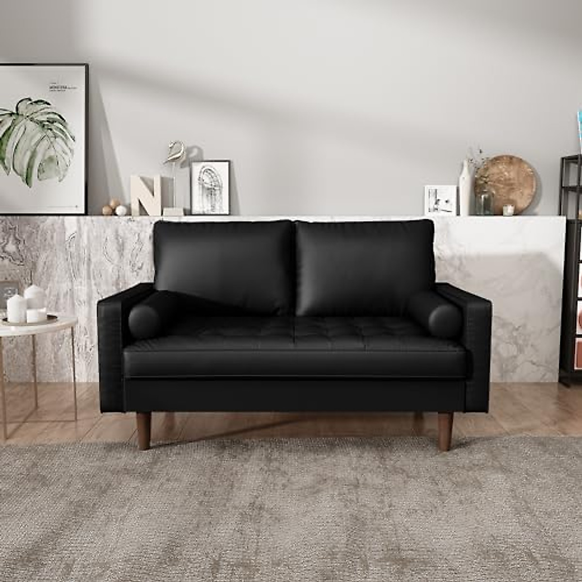 uhome Sofas, 2 Seat, Black