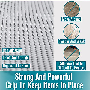 Shelf Cabinet Liner, Drawer Liners Non-Adhesive 12 in X 20 Ft, Strong Grip Non Slip Shelving Liner for Kitchen Cabinets, Easy Install Storage, Drawers, Shelves Kitchenware Tableware Light Gray Liners