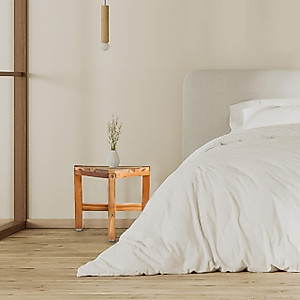 PERFNIQUE Teak Shower Stool, Teak Shower Bench, 12'' Shower Stool for Shaving Legs, Spa Foot Rest for Inside Shower, Organizer Teak Stool, Waterproof Small Corner Bench for Bathroom Livingroom (12'')