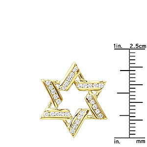 Star Of David Round Diamond Pendant 0.45ctw in 14k Gold (Yellow Gold)