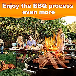 Natural Fire Starters, BRTMOUN Wooden Roll for Grill, Fireplace, BBQ, Fire Pit, Coal, Steak Oven, Waterproof for Indoor/Outdoor Use - No Flame, No Smoke - 12 Minute Burn(32 Pieces)