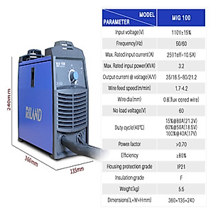 MIG 100 No Gas Light Welder IGBT Intelligent Protection
