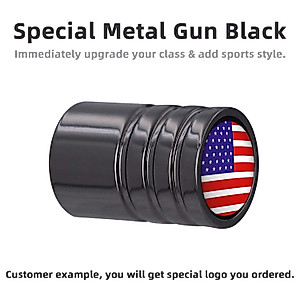 AOOOOP for Deadpool Car Tire Valve Caps - Gun Black Wheel Tire Air Stem Dust Cover Brass Auto Exterior Accessory Fits Cars/Trucks/Bikes/Motorcycles/Bicycles/Boats (4PCS Black)