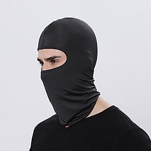 Balaclava Face Mask UV Protection for Men Women Sun Hood Lightweight Ski Motorcycle Running Riding (Black)