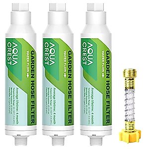AQUACREST Garden Hose Water Filter with Hose Protector, Improve Plants Health, Reduces Chlorine, Odor, Calcium, Ideal for Gardening, Farming