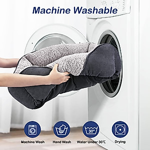 Siooko Large Dog Beds for Large Dogs Machine Washable Rectangle Pet Beds with Anti-Slip Bottom, Soft Sleeping Dog Sofa Bed Durable (30'', Grey)