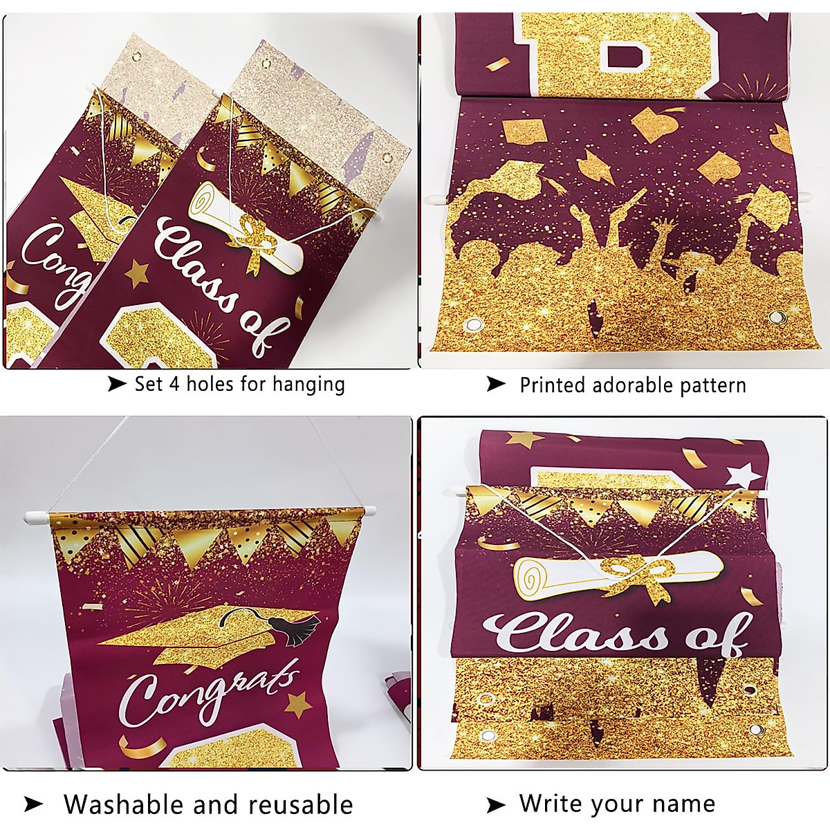 Graduation Decorations Maroon Gold 2024/Burgundy Gold Graduation Party Decorations FSU ASU Class of 2024 Congrats Grad Porch Sign Maroon Gold Balloons 2024 Graduation Party Decorations