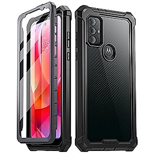 Poetic Guardian Case for Motorola Moto G Power 2022, [20FT Mil-Grade Drop Tested], Full-Body Hybrid Shockproof Bumper Cover with Built-in Screen Protector, Black/Clear