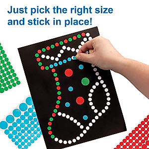 Baker Ross AT224 Christmas Dotty Sticker Art - Pack of 8, Festive Arts and Crafts