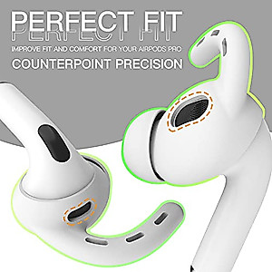 DamonLight AirPods 3 Ear Hooks Ear Tips [Added Storage Pouch][Not Fit in Charging Case] Anti-Slip Covers Accessories Compatible with Apple AirPods 3rd Generation 2 Pairs [US Patent Registered]- White