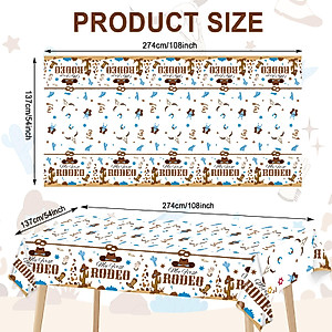 gisgfim 3 Pcs My First Rodeo Birthday Party Supplies Western First Rodeo Party Tablecloths Blue Cowboy 1st Rodeo Party Birthday Table Cover Decorations for Boy Baby Shower