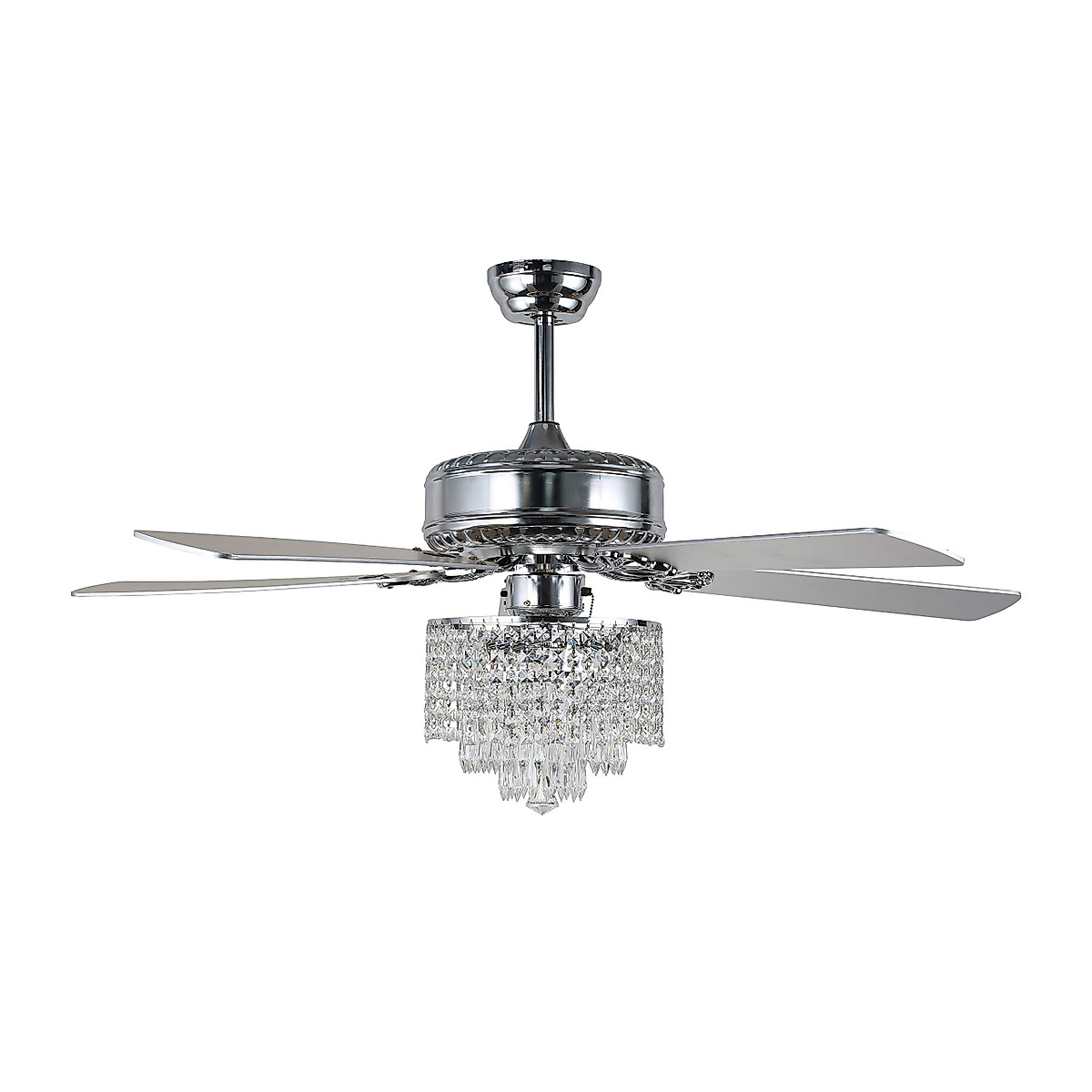 Bella Depot 52" Crystal Chandelier Ceiling Fan with Light and Remote, Dual-Sided Blades Modern Chandelier Fan for Living Room Dining Room Bedroom