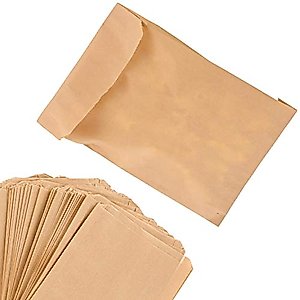Paper Sandwich Bags Kraft Brown 200 Pack - Biodegradable and Compostable Food Grade Paper Bags - Unbleached Compostable Natural Kraft Paper Stock Bags for Bakery Cookies, Treats, Snacks, Sandwiches