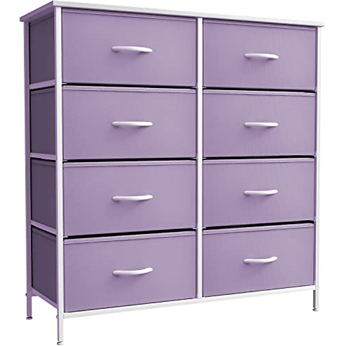 Sorbus Kids Purple Dresser with 8 Drawers + 11 Inch Purple Cube Storage Bins (6 Pack) Bundle - Matching Set - Storage Unit Organizers for Clothing - Bedroom, Kids Rooms, Nursery, & Closet