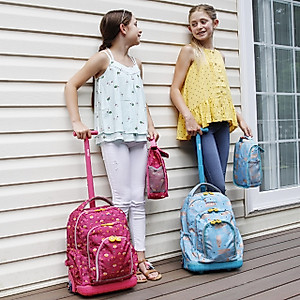 J World New York Kids' Lollipop Rolling Backpack & Lunch Bag Set, Elephant, One Size