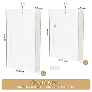 TAILI Hanging Vacuum Storage Bags Variety 6 Pack and Cube Vacuum Storage Bags 8 Jumbo Pack