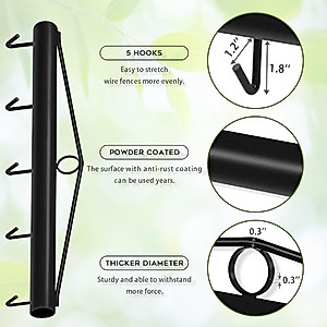 Gtongoko Chain Link Fabric Fence Stretcher, 5-Hook Bar, New Upgraded 31.5 Inch Woven Wire Stretcher, Fence Stretcher Tool,Steel, Black