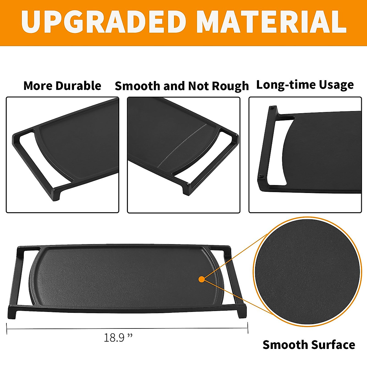 316499900 Griddle for Frigidaire Stove Top Parts, Frigidaire Gas Range Cooktop Replacement Parts Griddle Plate, BGGF3042KFA BGGF3042KFC Frigidaire Cast Iron Middle Burner Griddle Flat Top Pan 1 Pack