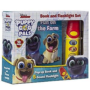 Disney Junior Puppy Dog Pals with Bingo and Rolly - Fun on the Farm Pop-up Book and 5 Sound Flashlight - PI Kids