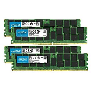 Crucial Bundle with 128GB (4 x 32GB) DDR4 PC4-21300 2666MHz RDIMM (4 x CT32G4RFD4266), Dual Ranked Registered ECC Memory