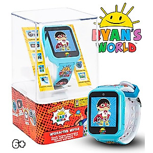Ryan’s World Interactive Kids Smartwatch - 10 Fun Watch Faces, Built-in Games, Camera, Alarm, Stopwatch, Calculator, Step Counter & More - Perfect for Boys and Girls - Fits Wrists 5.5'' to 8.0"