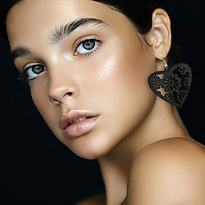 JOERICA 12 Pairs African Wood Earrings for Women Bohemian Wooden Drop Earrings Lightweight Statement Drop Earrings Set Ethnic Style